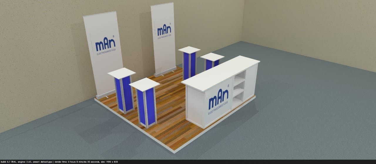 Diseño de Stand 3x3 para MAN en Roadshow 2020