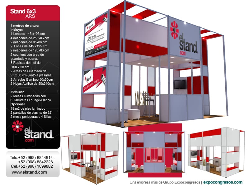 Stand 6x3 ARS a 4m Postes & Travesaños Octanorm