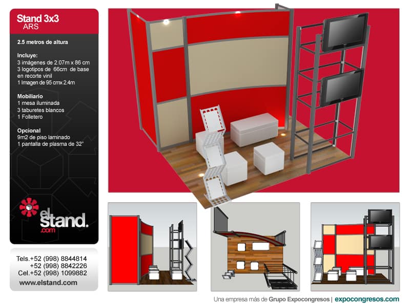 Stand 3x3 ARS,sistema Octanorm en Cancún