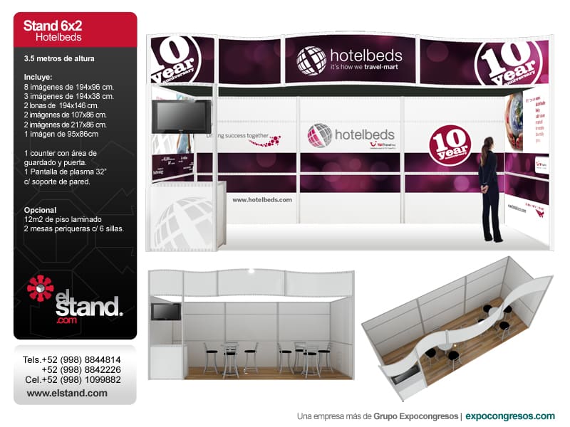 Stand 6x2 Hotel Beds en Cancún
